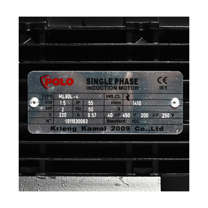 POLO มอเตอร์ 2 แรงม้า 220 โวลต์ 4 โพล 1 เฟส 2 สาย รุ่น ML90L-4 - ONEHOMES