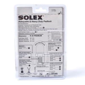 SOLEX กุญแจคล้อง คอสั้น ขนาด 45 มม. รุ่น R45 PREMIUM - ONEHOMES