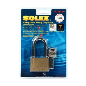 SOLEX กุญแจคล้อง คอยาว ขนาด 45 มม. รุ่น R45 L PREMIUM - ONEHOMES