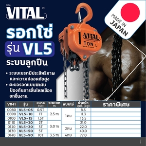 VITAL รอกโซ่ 10 TON รุ่น VL5-90 - ONEHOMES